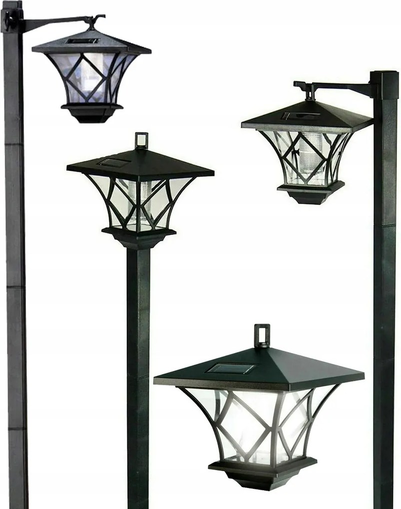 4x Zahradní lampa Solarna Lampa vysoká 1,5 m Led