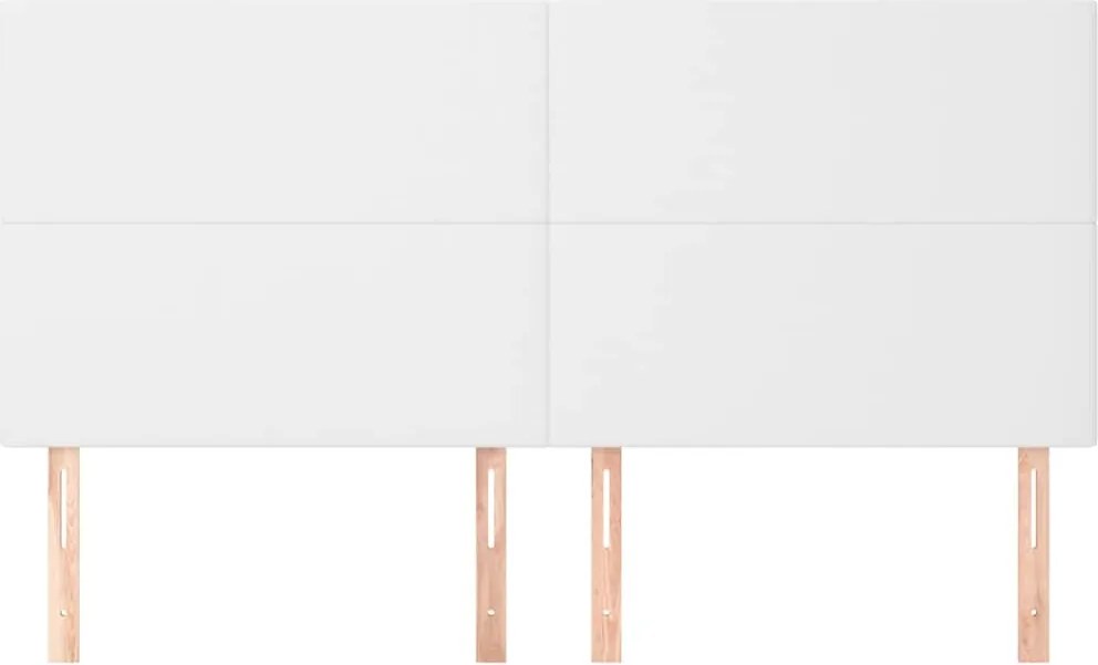 Čelo postele bílé 200 x 5 x 118/128 cm umělá kůže 3116161