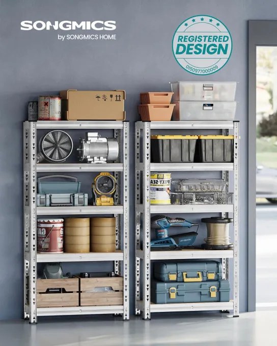 Set dvou regálů SONGMICS 30x75x150 cm GLR451E01 stříbrný