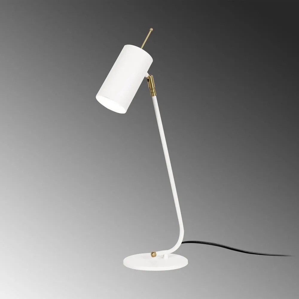 Bílá stolní lampa s kovovým stínidlem (výška 55 cm) Sivani – Opviq lights