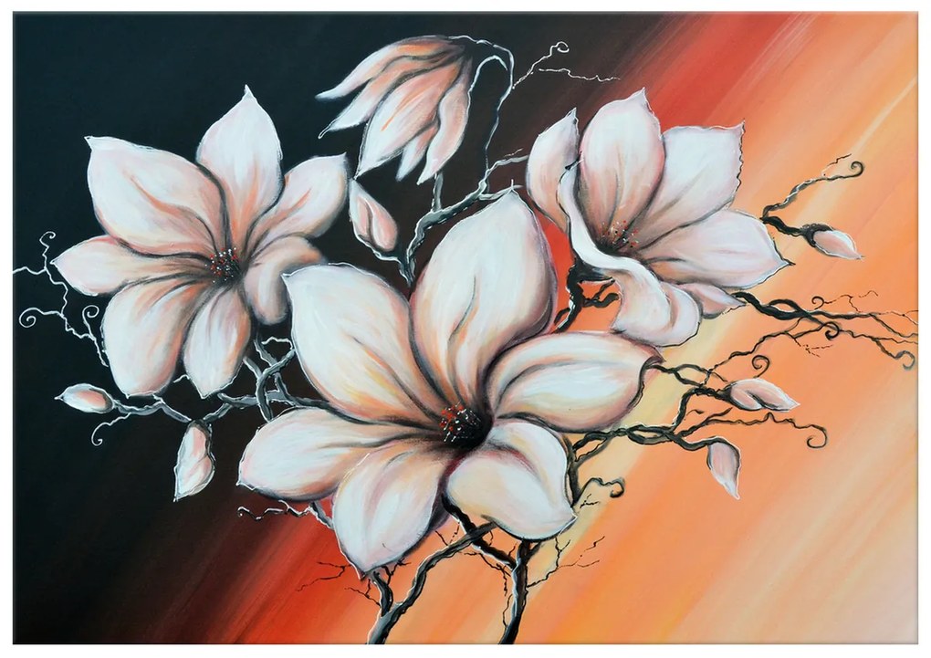 Gario Ručně malovaný obraz Magnolie při západu Rozměry: 120 x 80 cm