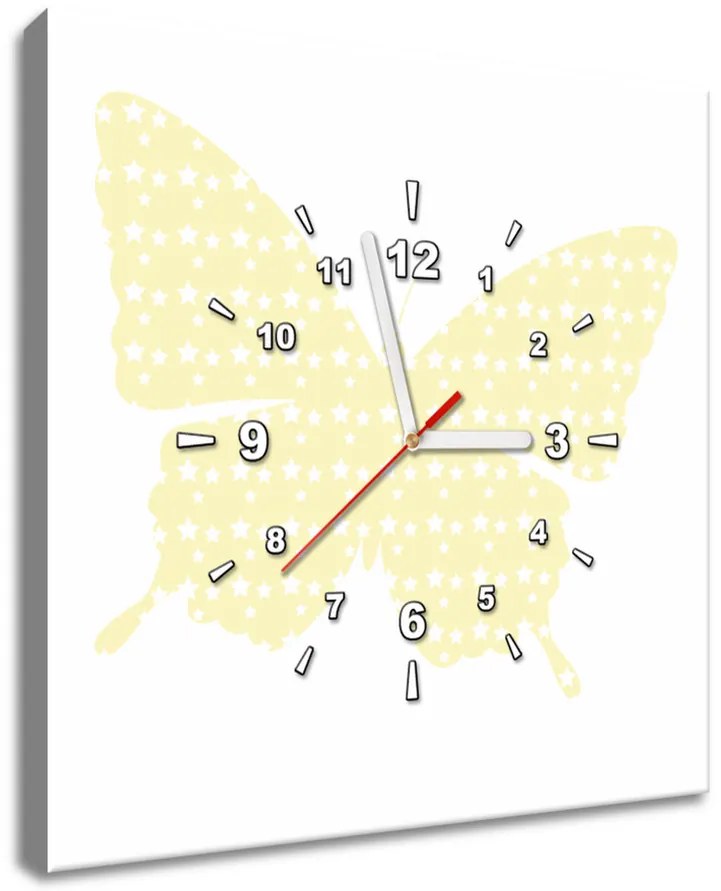Gario Obraz s hodinami Motýlek s hvězdičkami Rozměry: 40 x 40 cm