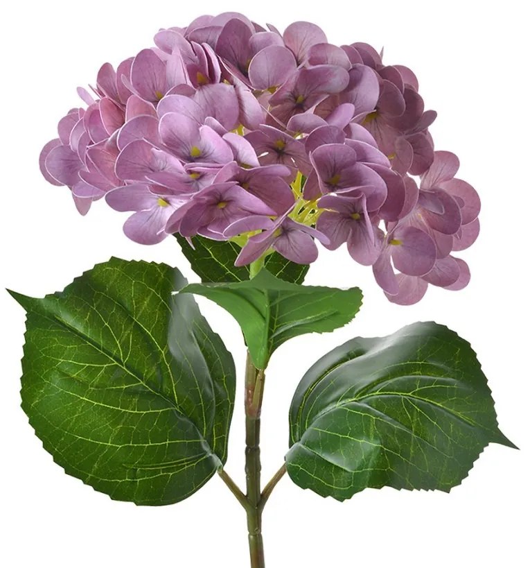 Fialová umělá dekorace květina hortenzie Hydrangea - 67cm