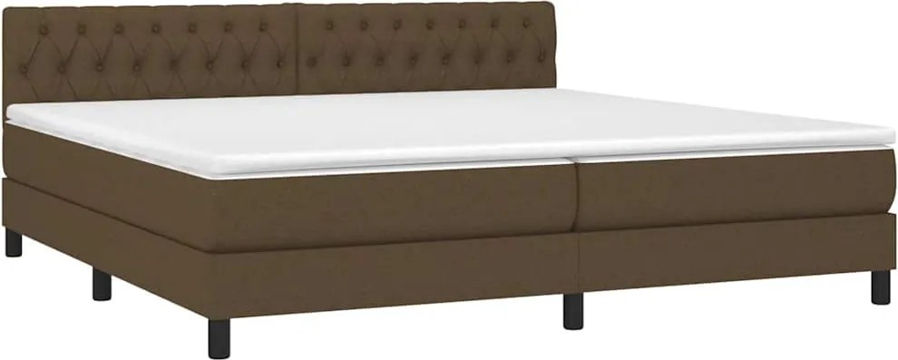 Box spring postel s matrací a LED tmavě hnědá 200x200 cm textil 3133424