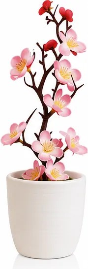 umělá květina, bonsai švestkového květu, plast, výška 28 cm, růžová, Dekorino UK20260002