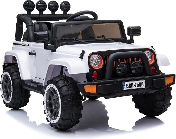 LEAN CARS Elektrické autíčko Jeep BRD-7588 bílé 4x4