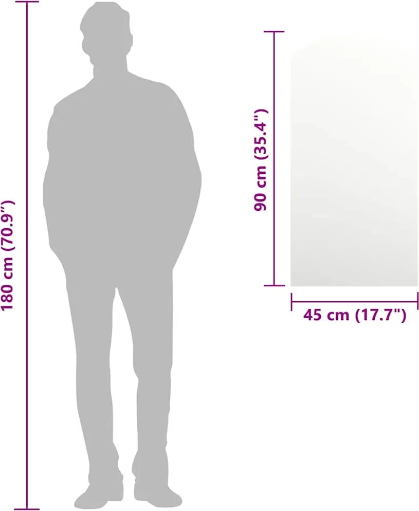 Zrcadlo 90 x 45 cm sklo 326089