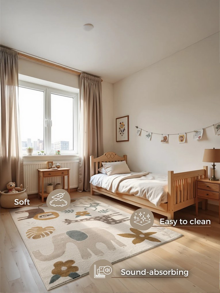 Hanse Home, Dětský koberec Adventures 106213 Cream Multicolor, 160x235, vícebarevná, dětský pokoj