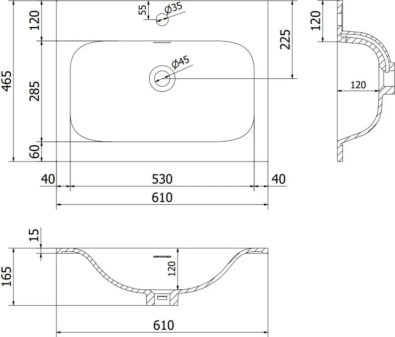 Mexen Orio, koupelnová skříňka 60 cm s umyvadlem Vela, 1 zásuvka, bílá matná, 91A10-06047-1-BF01-W23M01