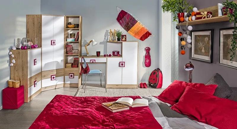 Dětská postel Nico Zvolte možnost matrace: S matrací, Barva doplňků: Dub jasný