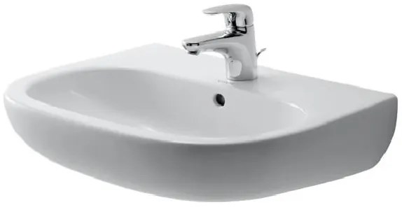 Duravit D-Code - Umyvadlo 600x460 mm, s přepadem, s otvorem pro baterii, bílá 23106000002