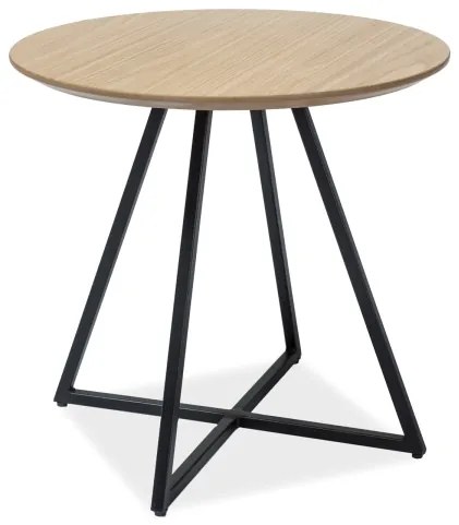 Příruční stolek, dub/černý, VITA 50X50
