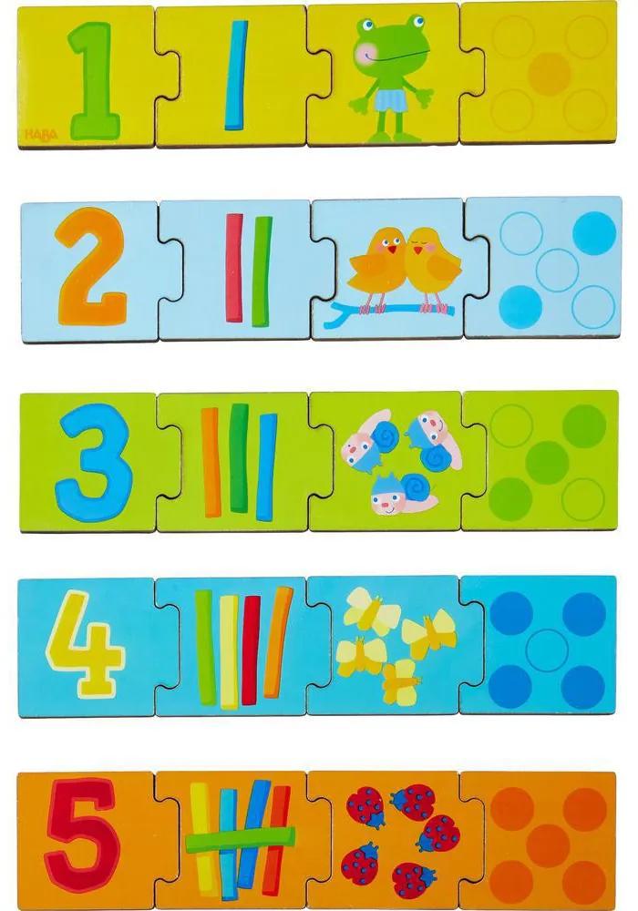 Haba Dřevěné puzzle na učení Čísla do 5, 20 ks