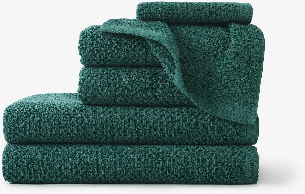 Goldea bavlněný froté ručník / osuška micro pure - smaragdově zelený 50 x 100 cm