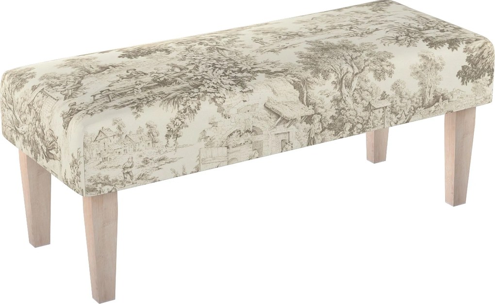 Dlouhá lavička 100x40cm barva hnědá látka vzorované