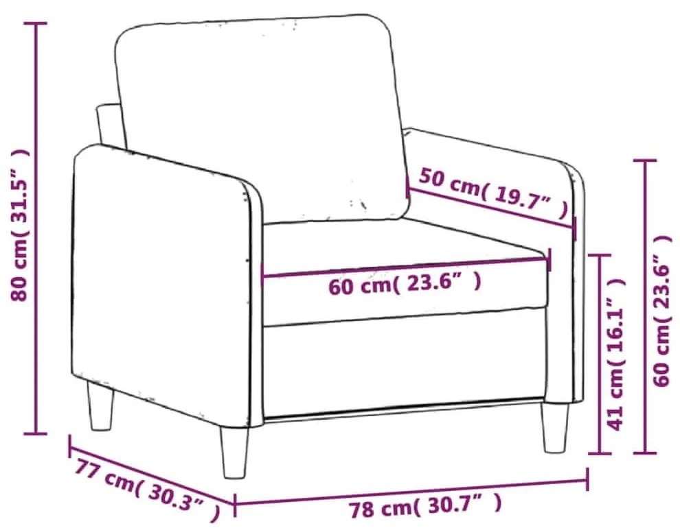 Petromila Křeslo hnědé 60 cm samet