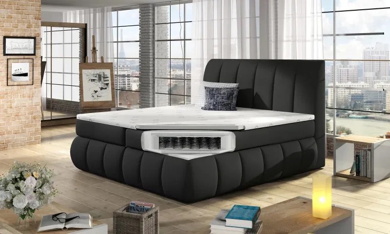 Postel Boxspring Vincenzia 200x180, růžová (Mat Velvet 63 - BVI 17)