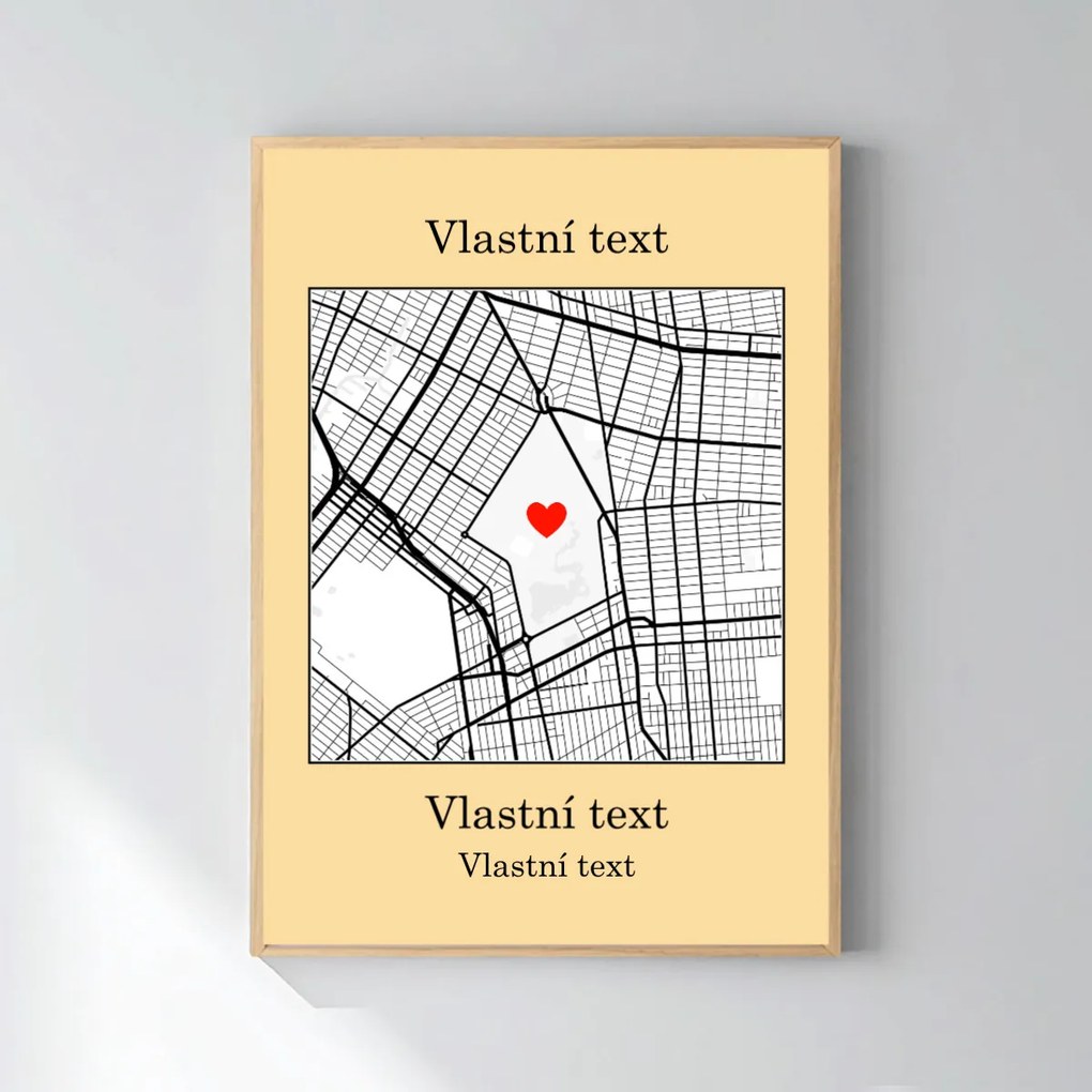 Personalizovaný magický fotoobraz v rámu - 50x70 - mapa
