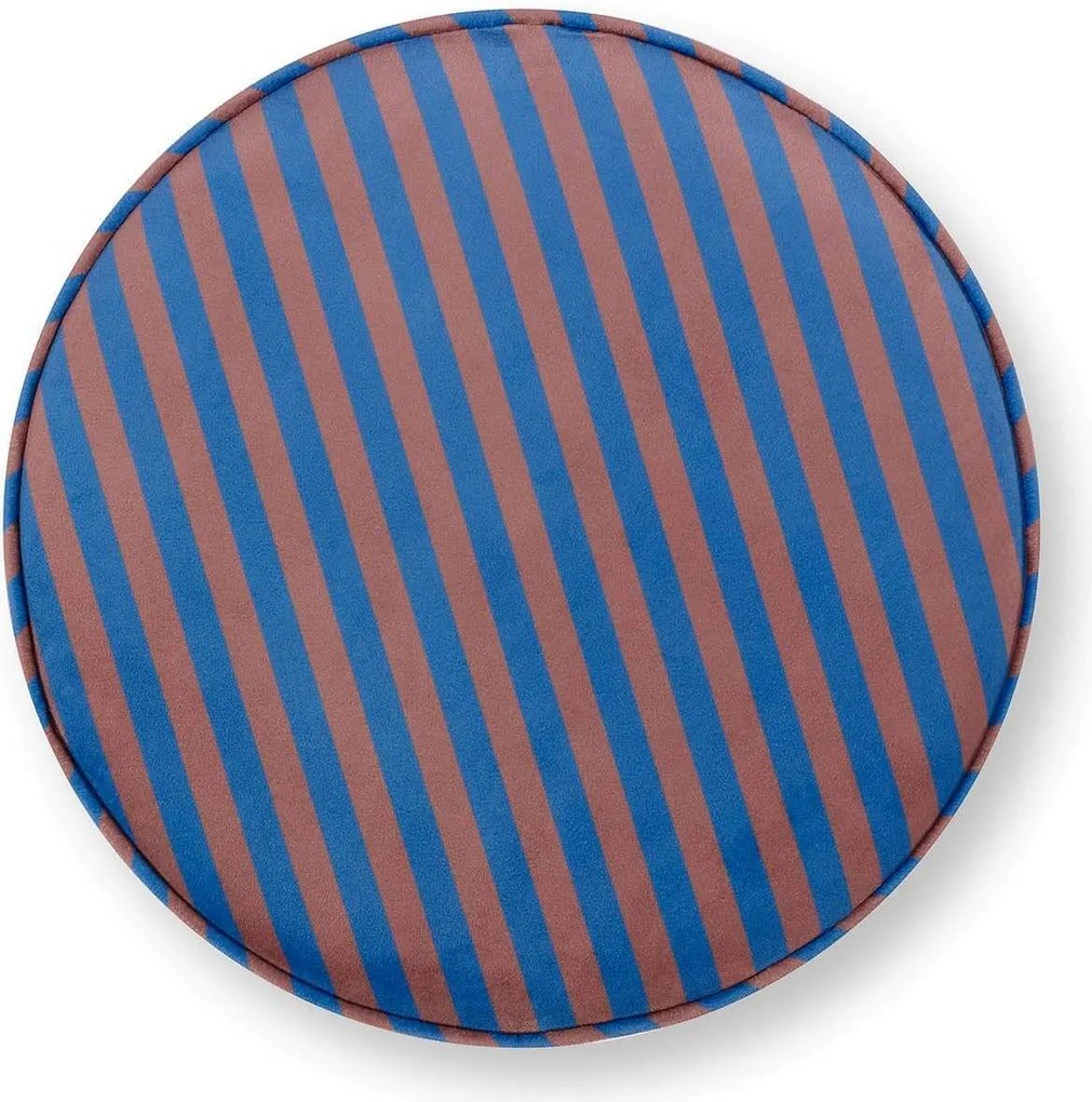 Pip Studio Puf Block Stripe - modrý (Designový taburet)