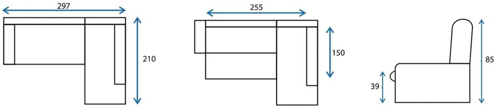 Rozkl. rohová sedačka TRINIDAD B03/M124