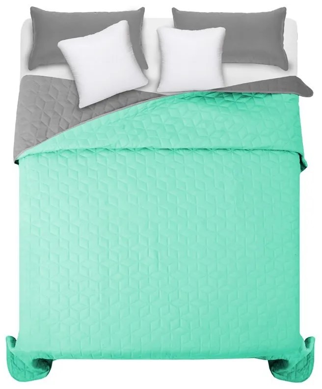 Světle zelený přehoz na manželskou postel s diamantovým vzorem 200 x 220 cm