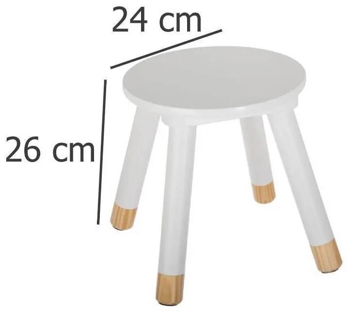 Bílá dětská stolička STOOL WHITE