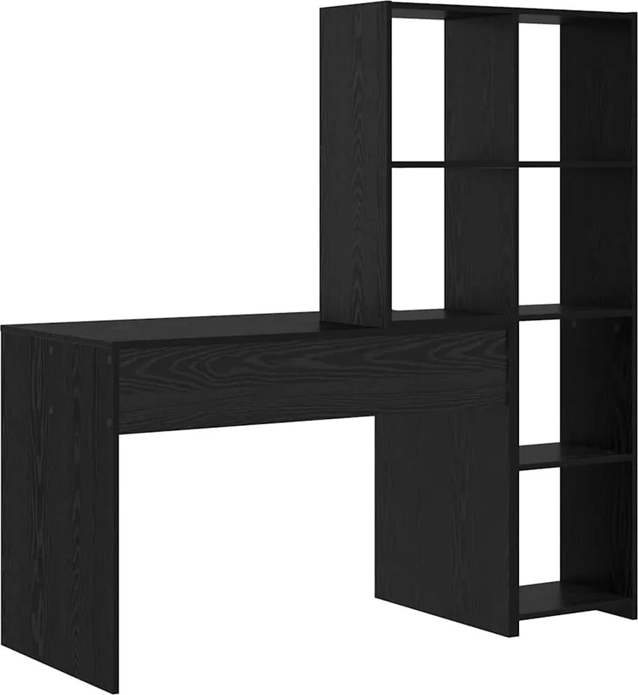 Stůl s policí Černý dub 138,5 x 55 x 143 cm Kompozitní dřevo 3337250