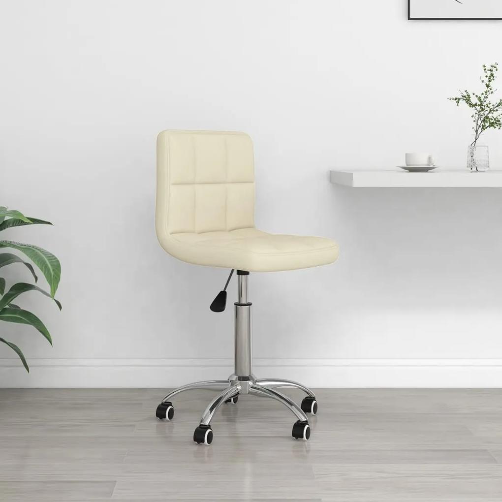334315 vidaXL Otočná kancelářská židle krémová textil