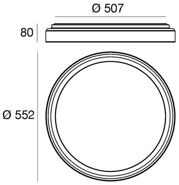 Linea Light Iside, bílé stropní/nástěnné svítidlo, 42W LED 3000K, prům. 55,2cm