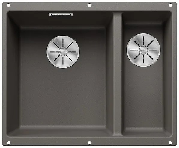 Blanco Subline 340/160-U, silgranitový dřez pod pracovní desku 555x460x190 mm, dřez vlevo, 1,5-komorový, šedá vulkán, BLA-527345