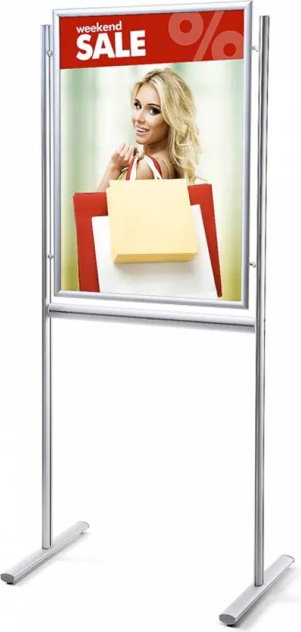 Infoboard s klaprámem 70 x 100 cm, stříbrná