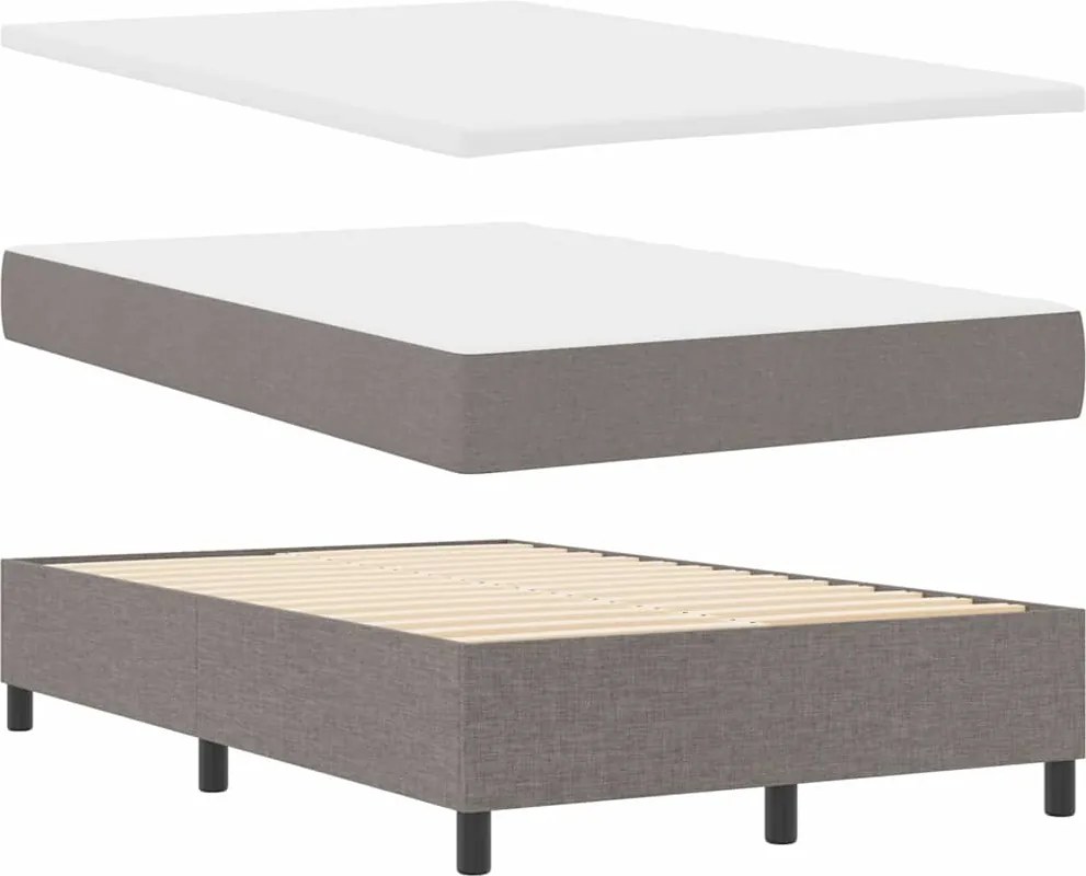 Postel s boxspringem s čelo Taupe 120 x 200 cm textil 3339382