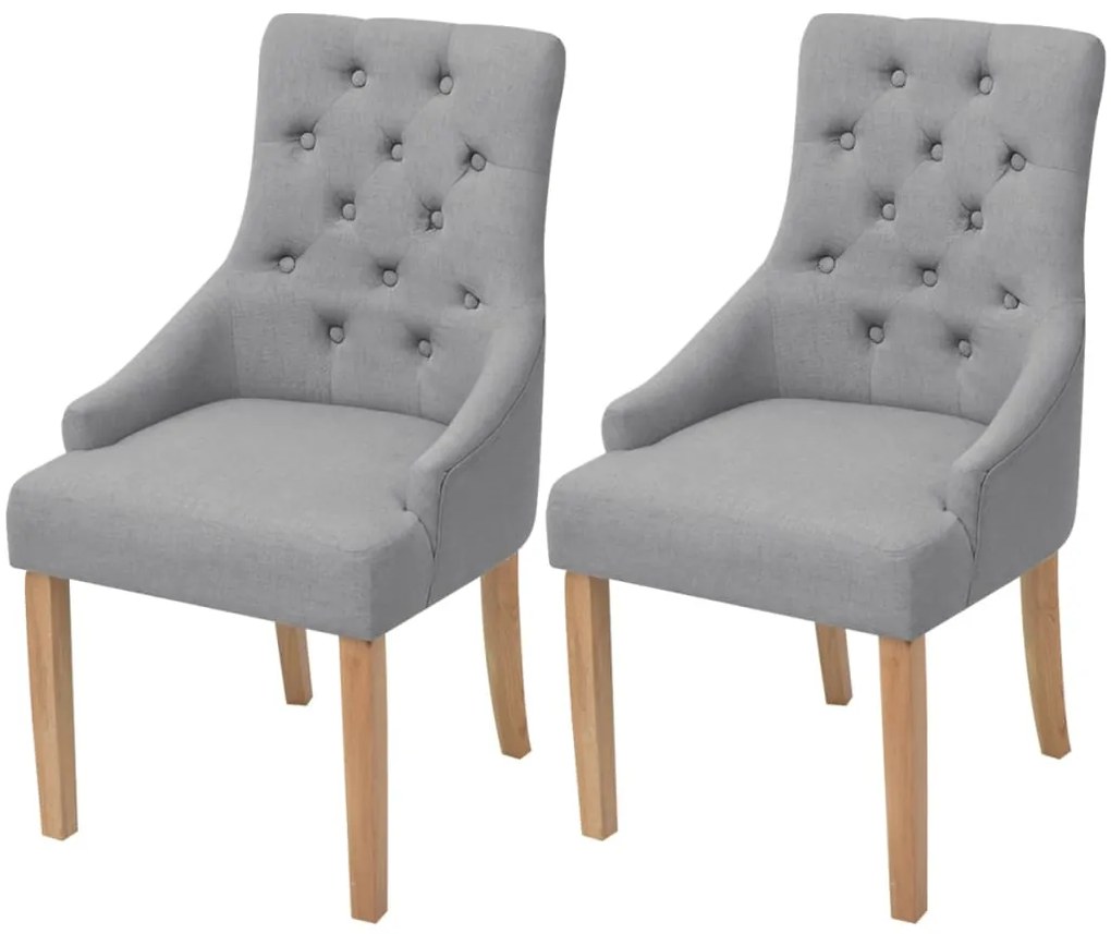 Jídelní židle 2 ks světle šedé textil 243635
