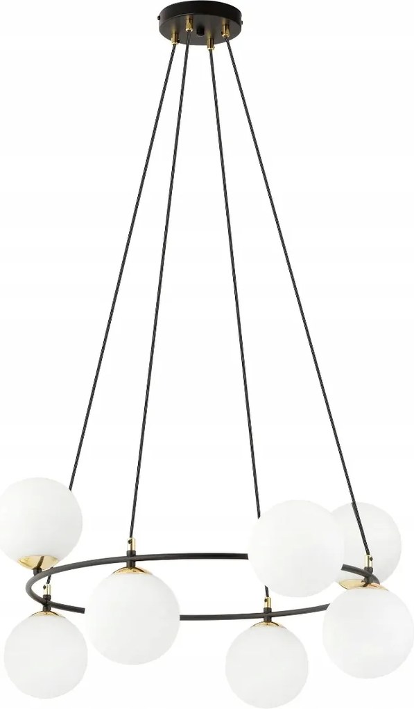 Závěsná lustrová lampa Azura 8 Bl Opal Emibig 1295/8