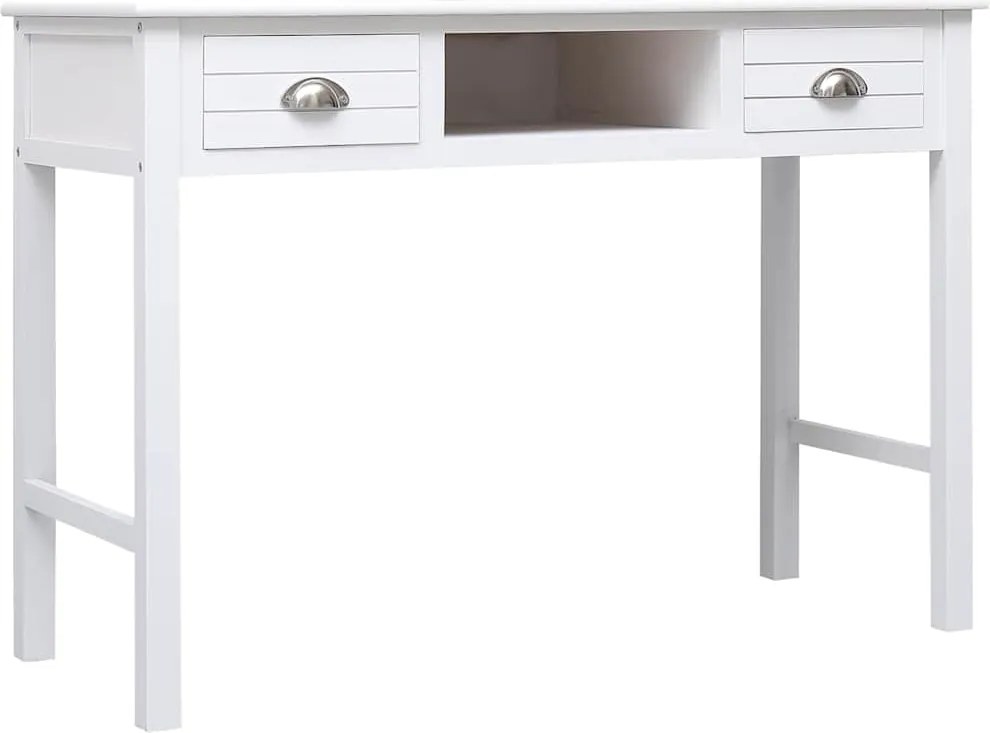 Psací stůl bílý 108 x 45 x 76 cm masivní pavlovnie 338535
