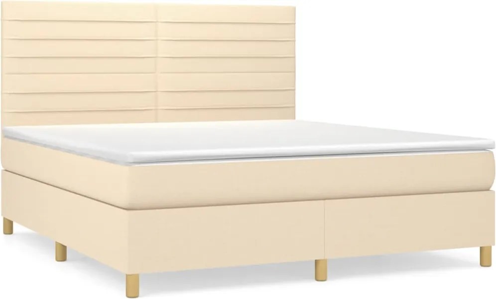 Box spring postel s matrací krémová 180x200 cm textil 3142438