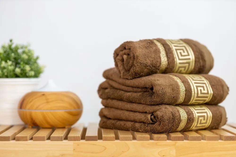 Bambusový ručník a osuška ROME - Tmavě hnědá