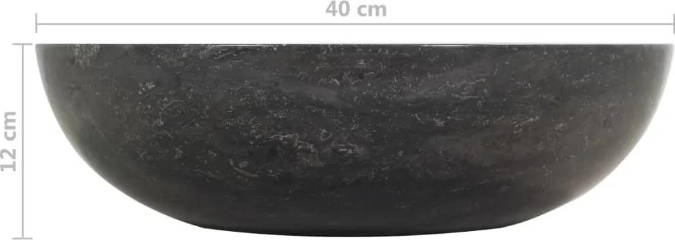 vidaXL Koupelnová skříňka masivní teak s umyvadly mramor [3058168] Barva: Černá