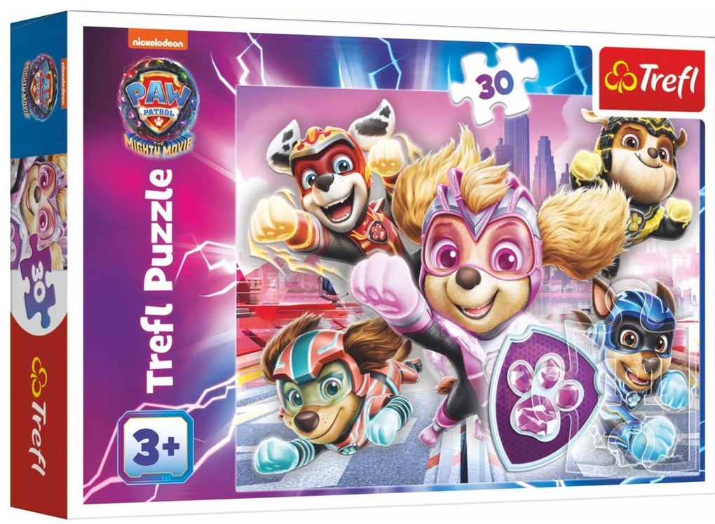 Puzzle Hrdinové města Tlapková patrola/Paw Patrol 27x20cm 30 dílků v krabičce 21x14x4cm