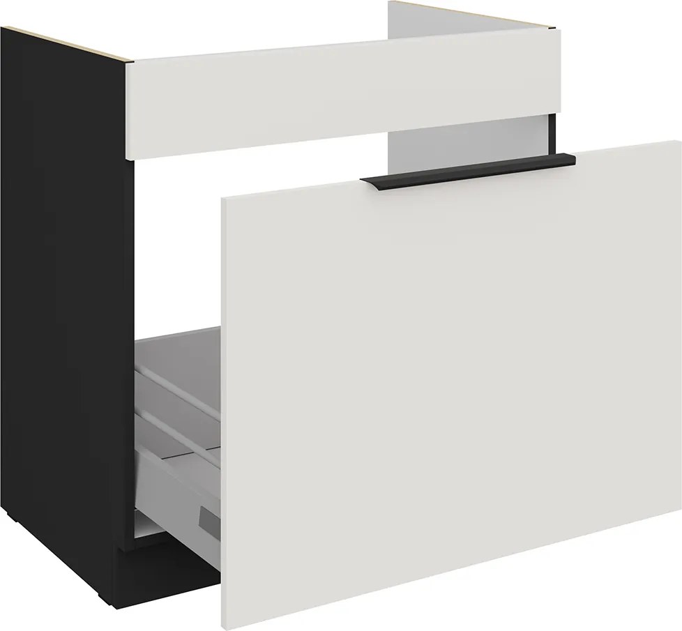ARIA wb | dolní skříňka 80 ZL 1S dřezová | 80 cm | PREMIUM BOX | černá/bílá