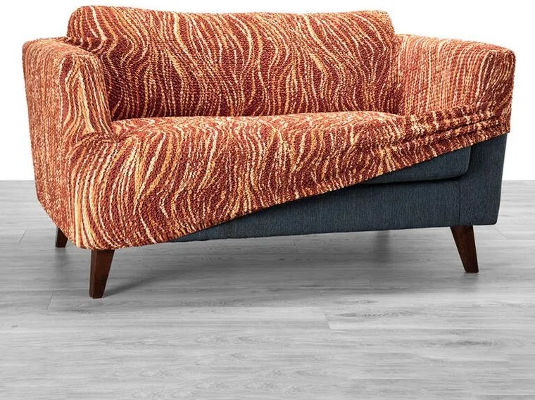 Bielastické potahy UNIVERSO NOVÉ žíhané cihlové klubové křeslo (š. 50 - 70 cm)