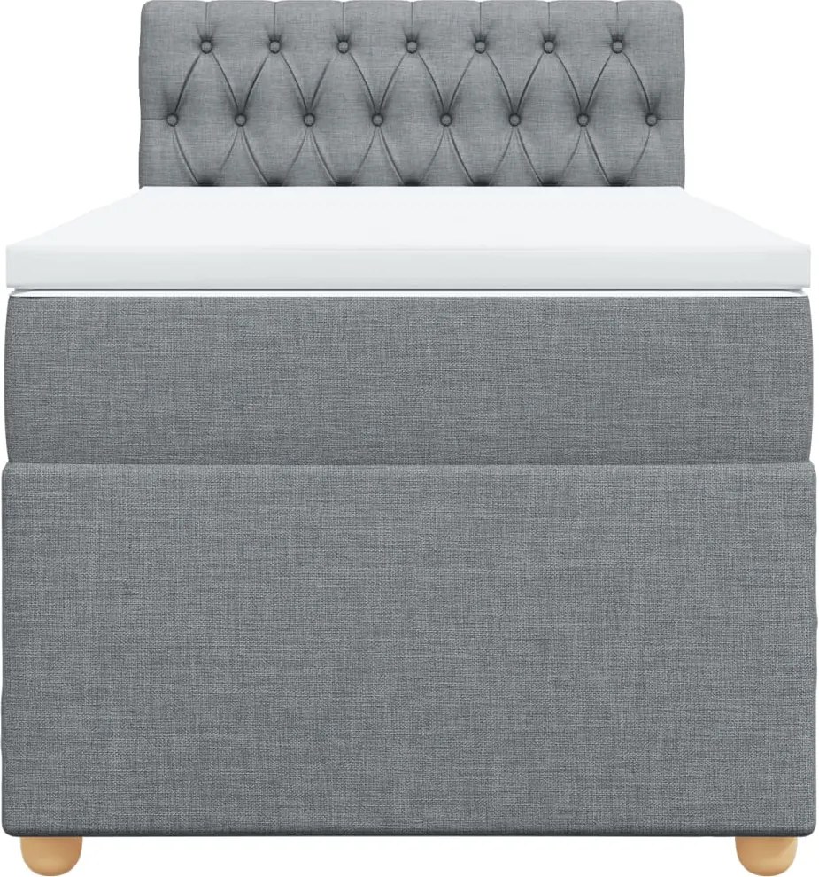 Box spring postel s matrací světle šedá 90x190 cm textil 3288842