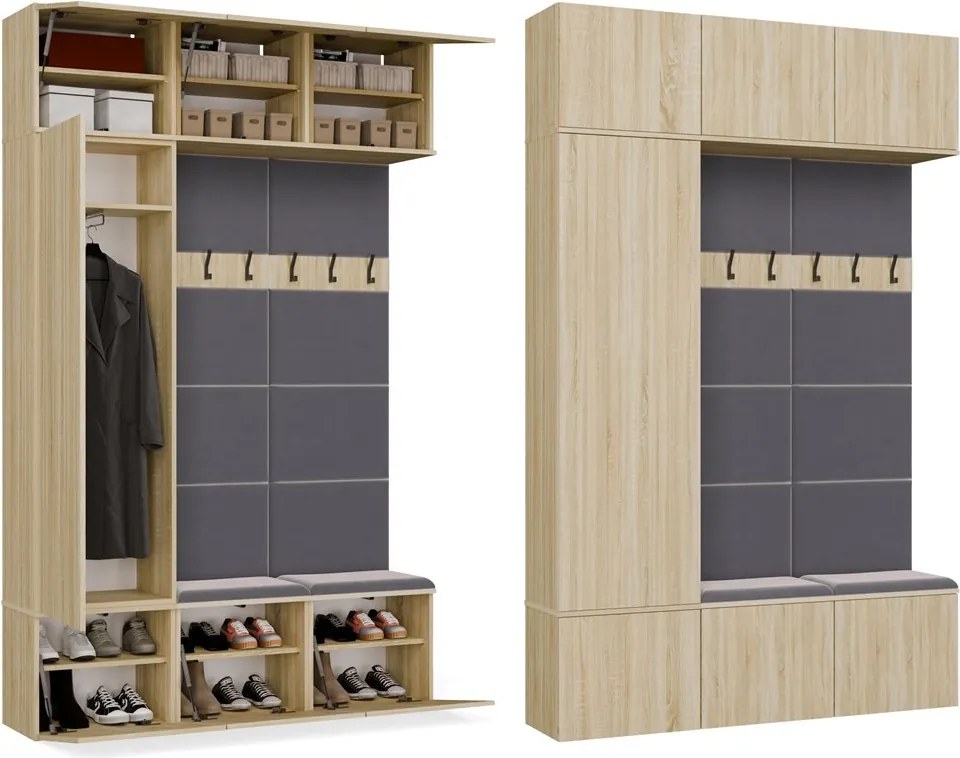 Předsíňová stěna Haga 1Sz2W 150 cm dub Sonoma
