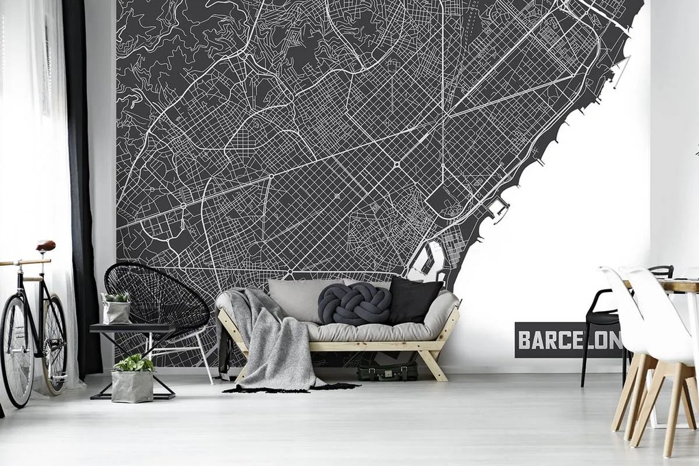 Fototapeta - Mapa Barcelona (254x184 cm)