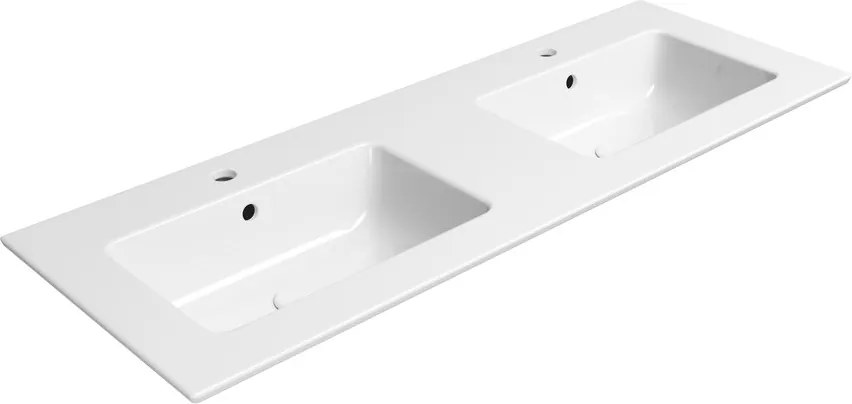 GSI GSI, PURA keramické dvojumyvadlo Slim 122x46cm, bílá ExtraGlaze, 8888111