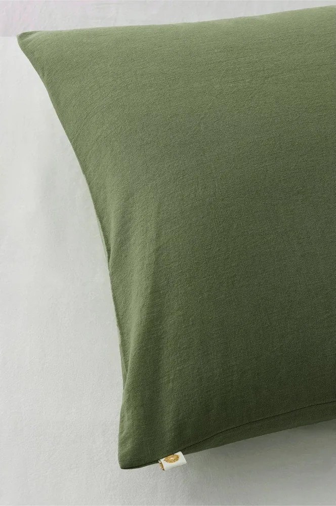 Zelené povlečení na jednolůžko s příměsí lnu 150x200 cm Elly – Ellos Home