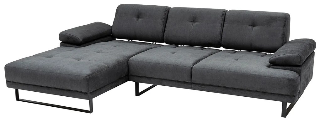Designová rohová sedačka Vatusia 314 cm antracitová - levá