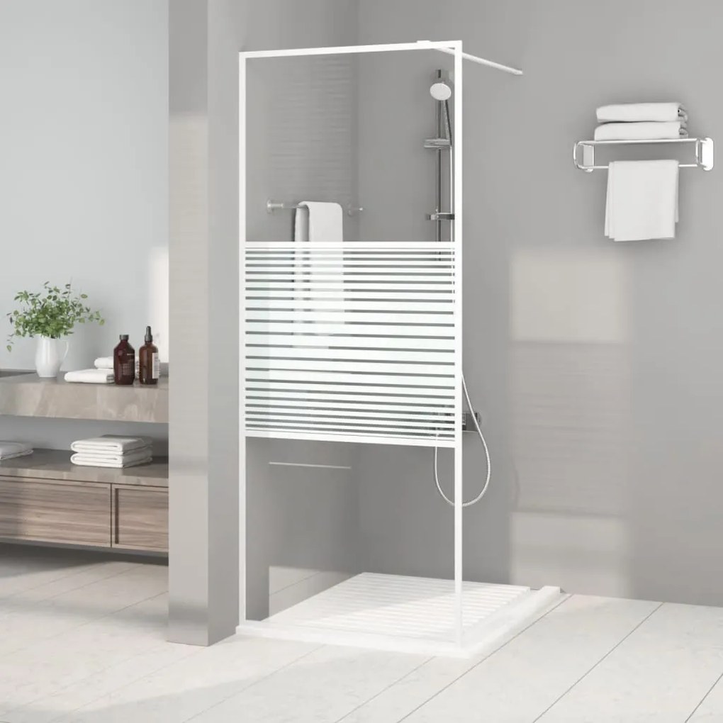 Sprchová zástěna walk-in bílá 80 x 195 cm čiré ESG sklo 152150