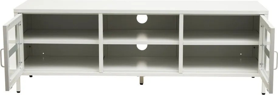 Bílý ocelový TV stolek 150x50x45 cm Acier – Premier Housewares