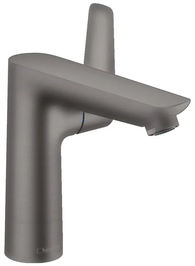 Hansgrohe Talis E, páková umyvadlová baterie 150 s odtokovou soupravou s táhlem, kartáčovaná černá chromová, 71754340
